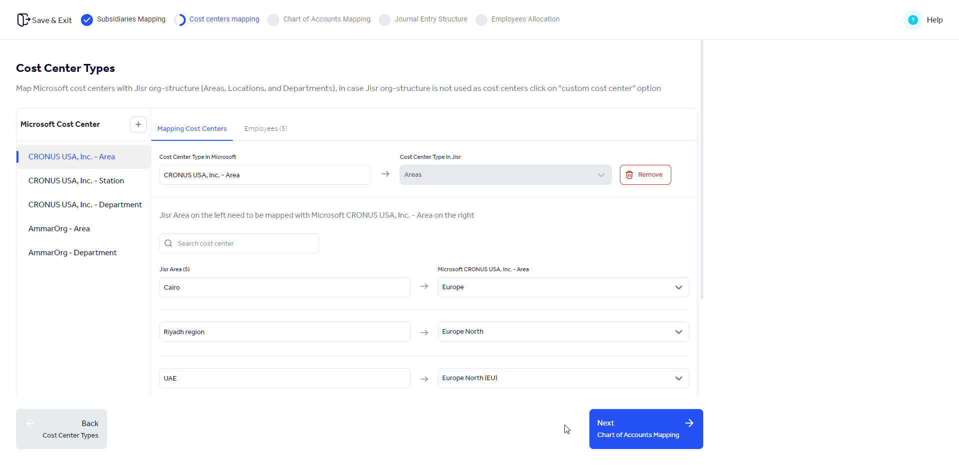 Microsoft Cost centers setup & Mapping on JisrHR – Knowledge base