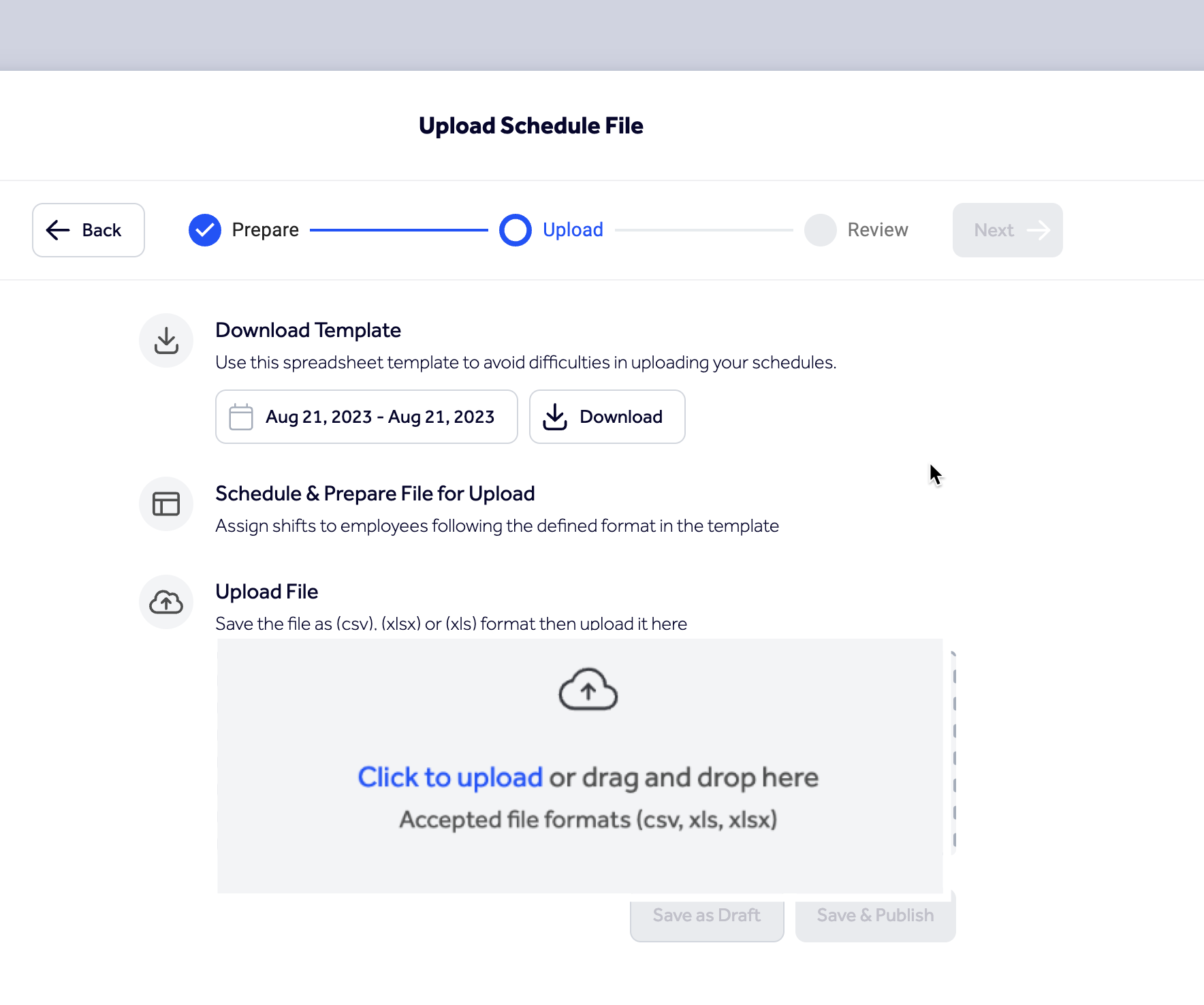 Bulk Scheduling by Using Excel Sheets – Knowledge base
