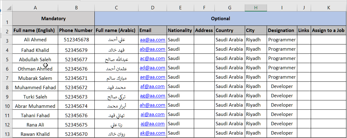 Bulk upload candidates data using an Excel template – Knowledge base