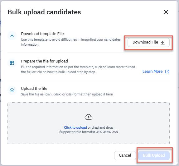 Uploading Candidates In Bulk Using Excel Template Knowledge Base 2459