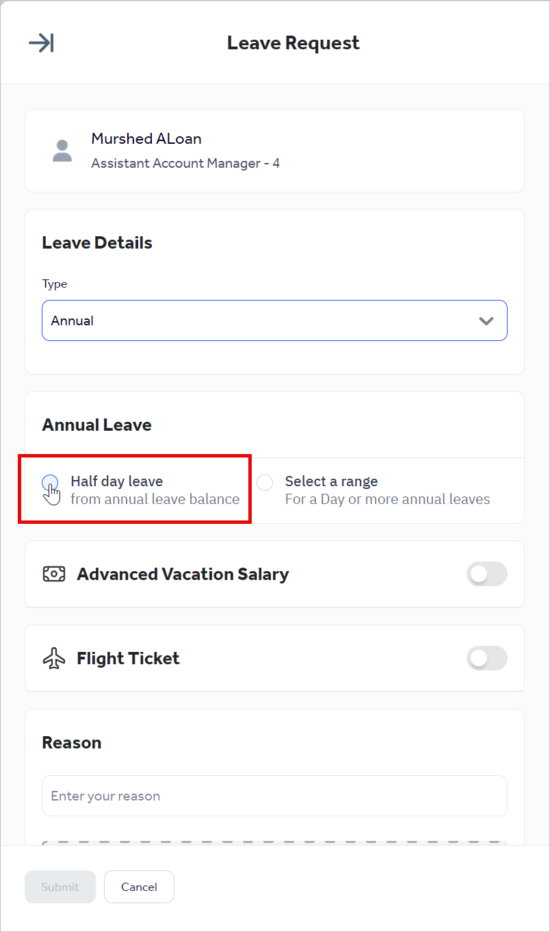 Enabling the half-day leave policy – Knowledge base