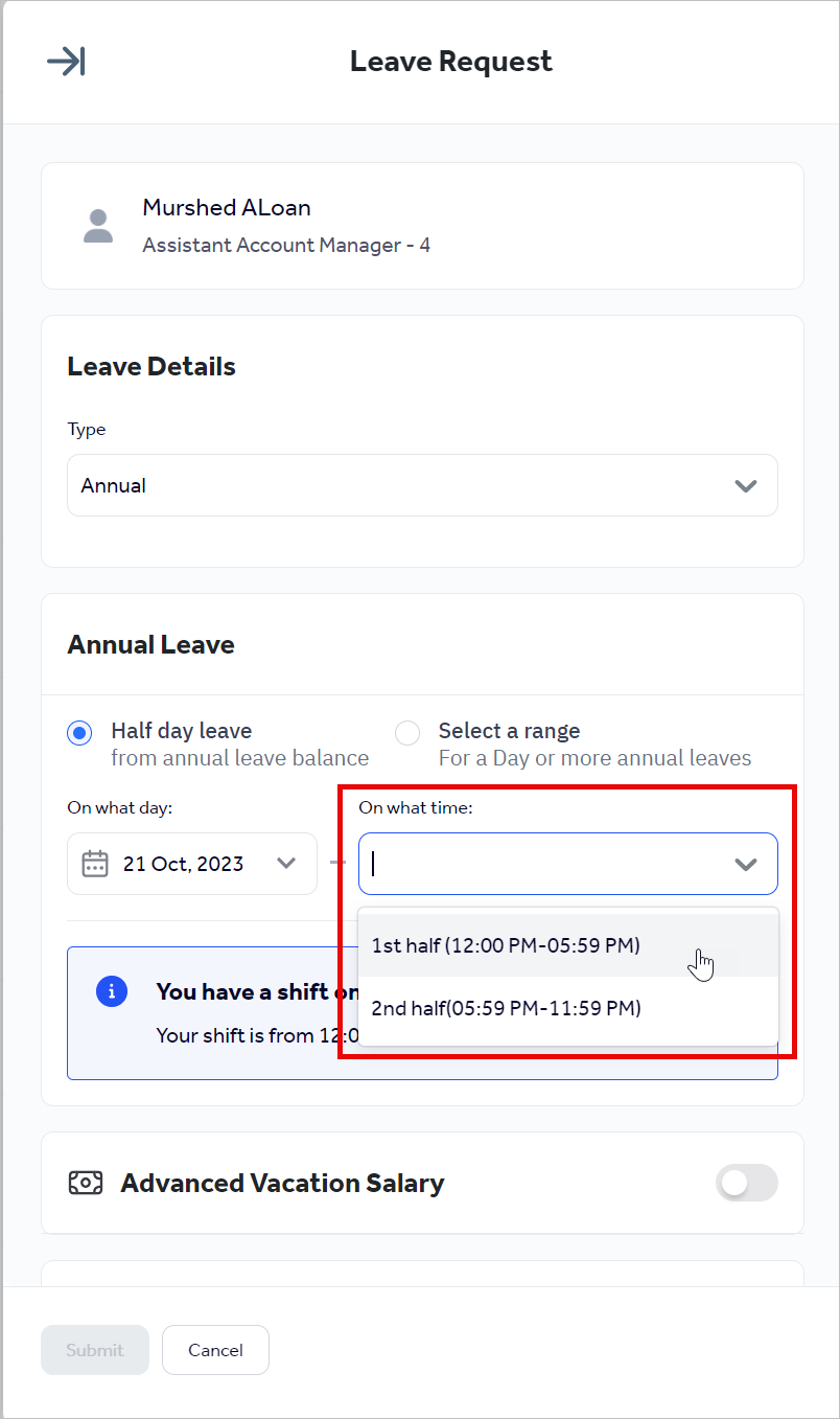 Enabling the half-day leave policy – Knowledge base