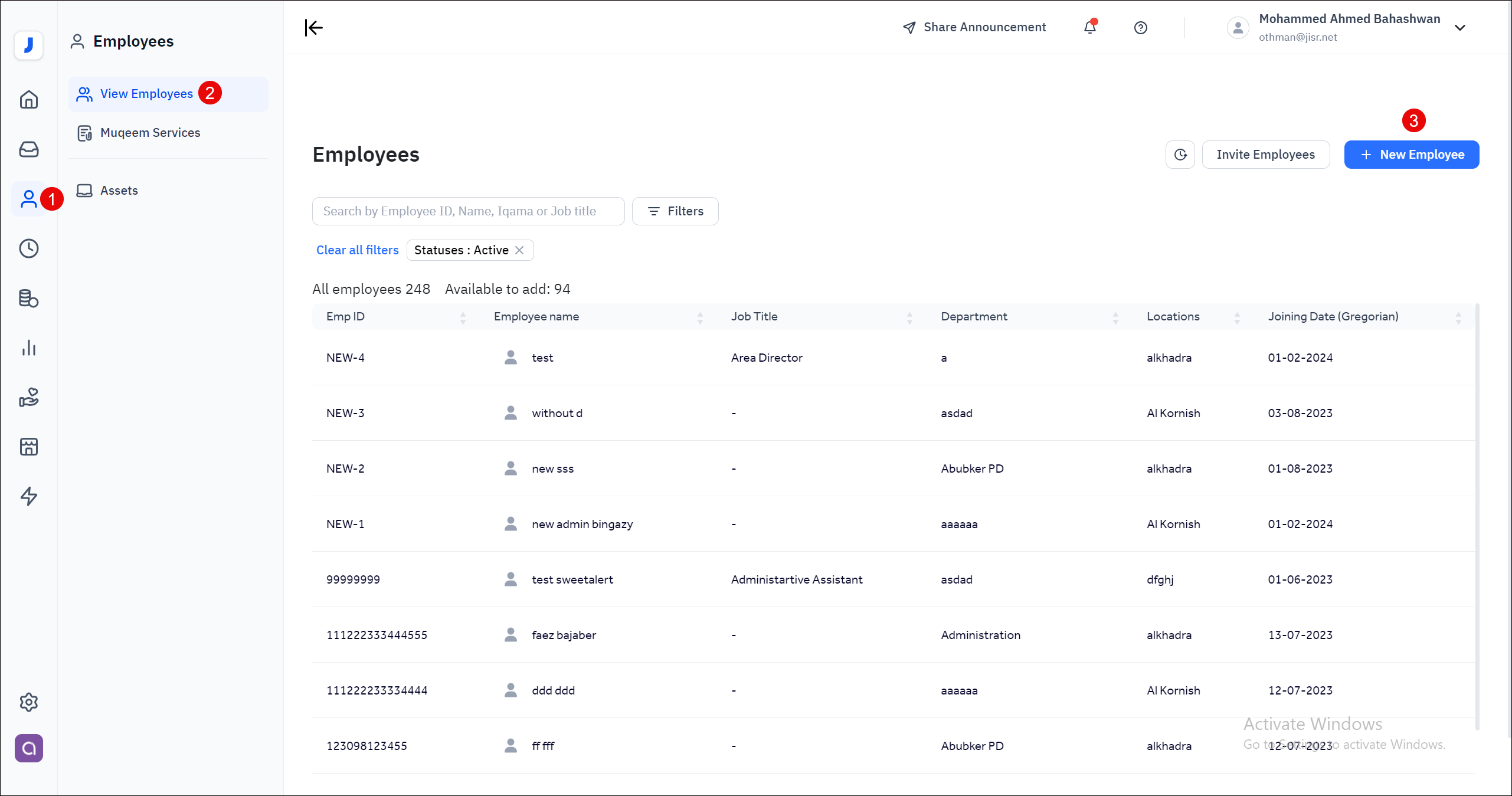 Steps to add employees in subsidiary Organizations – Knowledge base