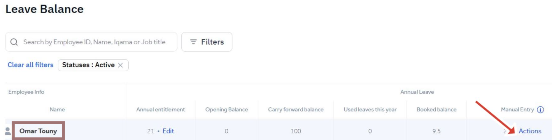 Editing Manual Leave Balance ( Manual Entry ) – Knowledge base