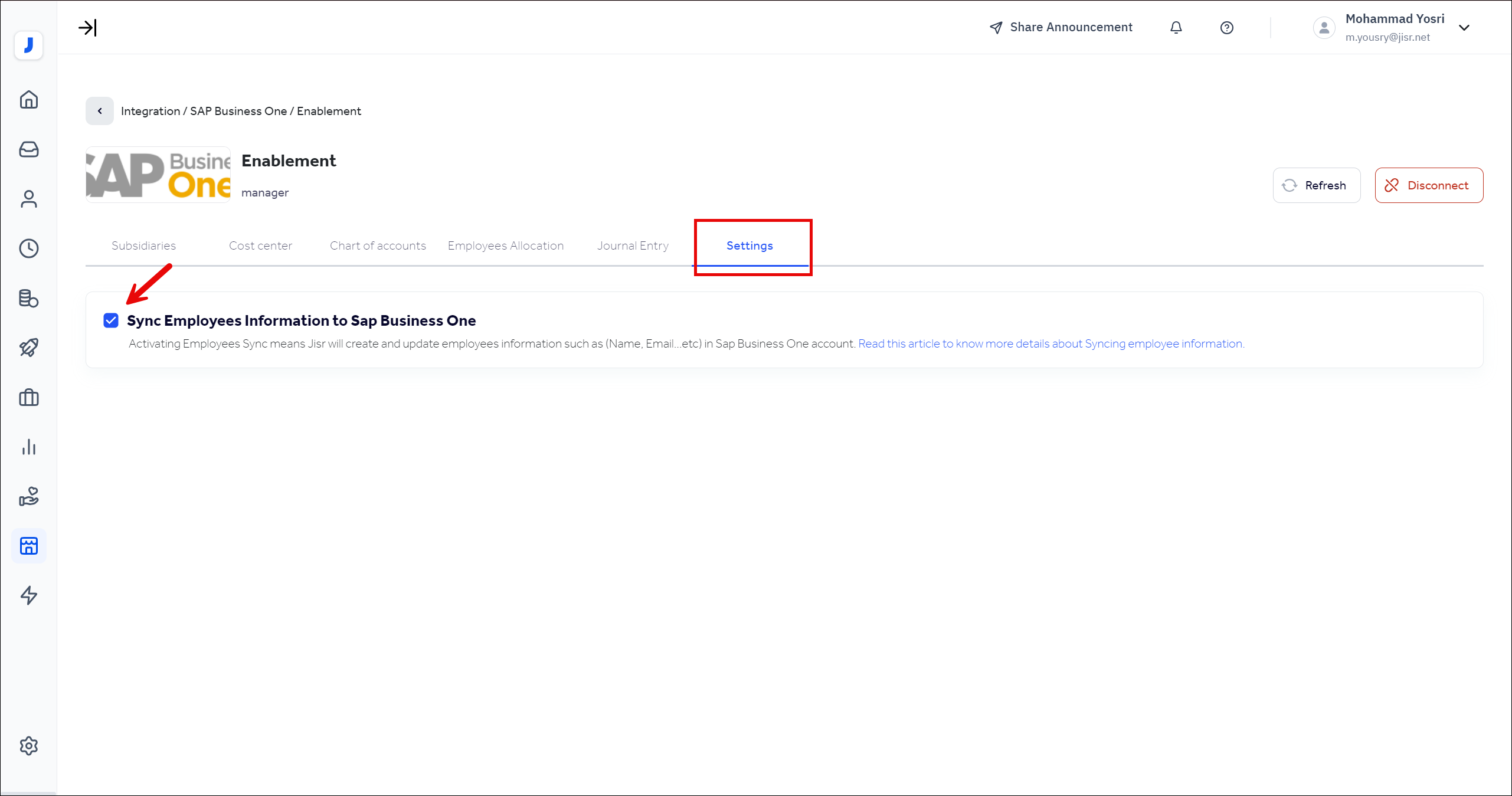 Sync employees with Sap Business One – Knowledge base