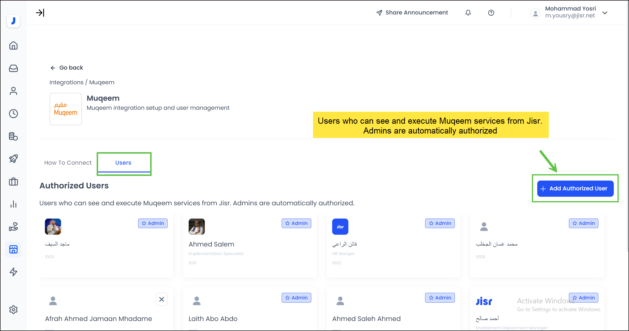 Required Roles & Permissions for Adding Muqeem Service Users – Knowledge base