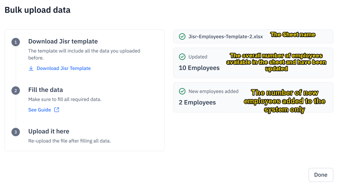 Bulk upload employee data for workspace onboarding – Knowledge base
