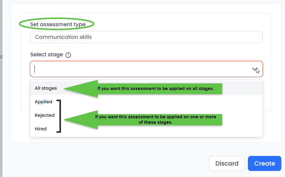 Set assessment card details and roles – Knowledge base