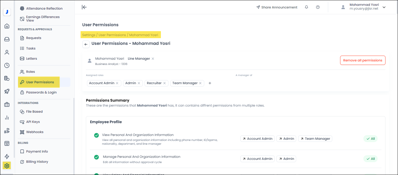 Monitor user permissions – Knowledge base