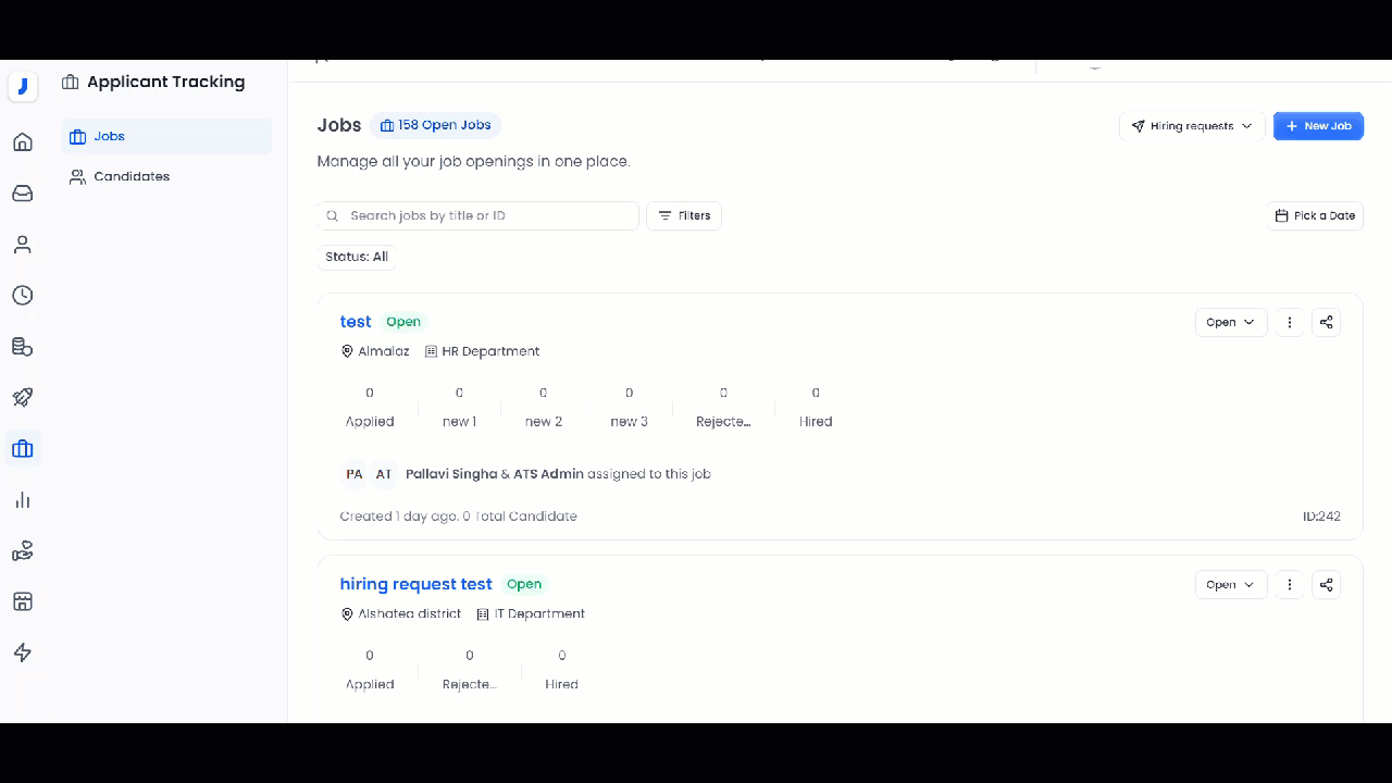 Create & manage hiring requests In ATS – Knowledge base