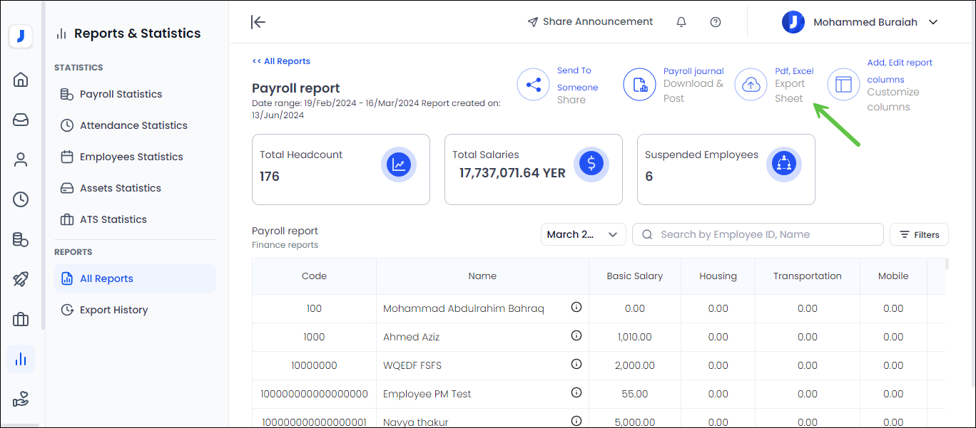 Export reports history – Knowledge base