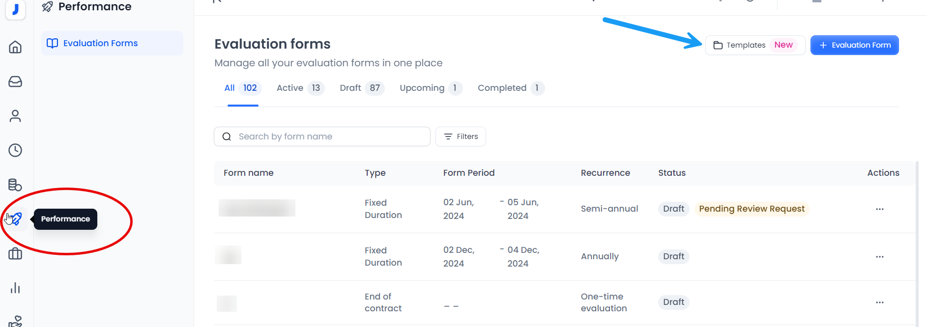 Create Evaluation Form Templates – Knowledge base
