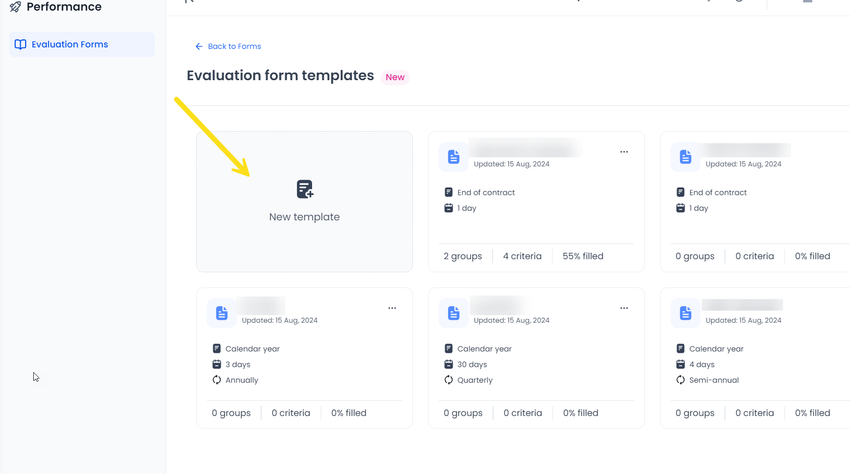Create Evaluation Form Templates – Knowledge base