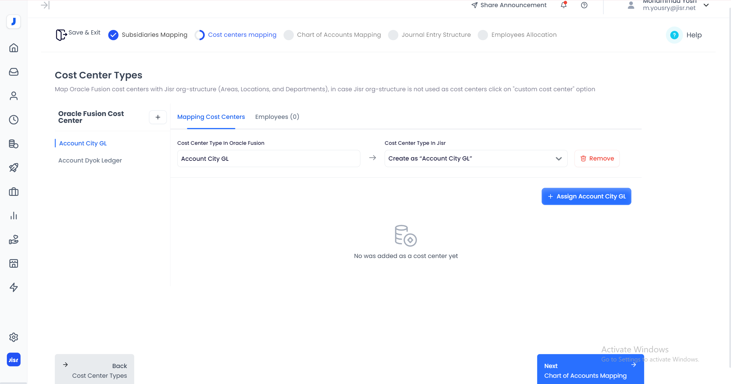 Cost centers setup & Mapping (Oracle Fusion) – Knowledge base