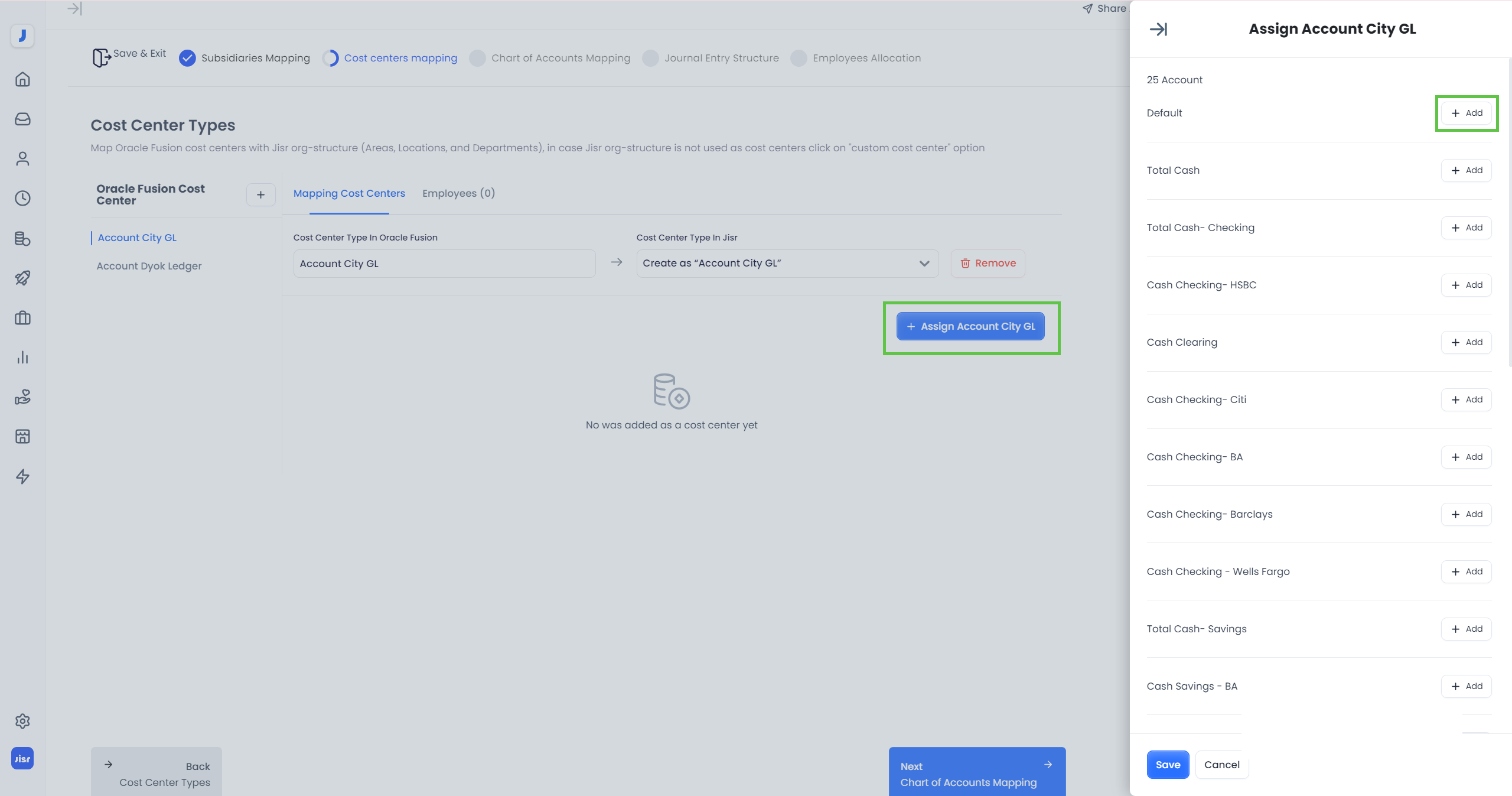 Cost centers setup & Mapping (Oracle Fusion) – Knowledge base