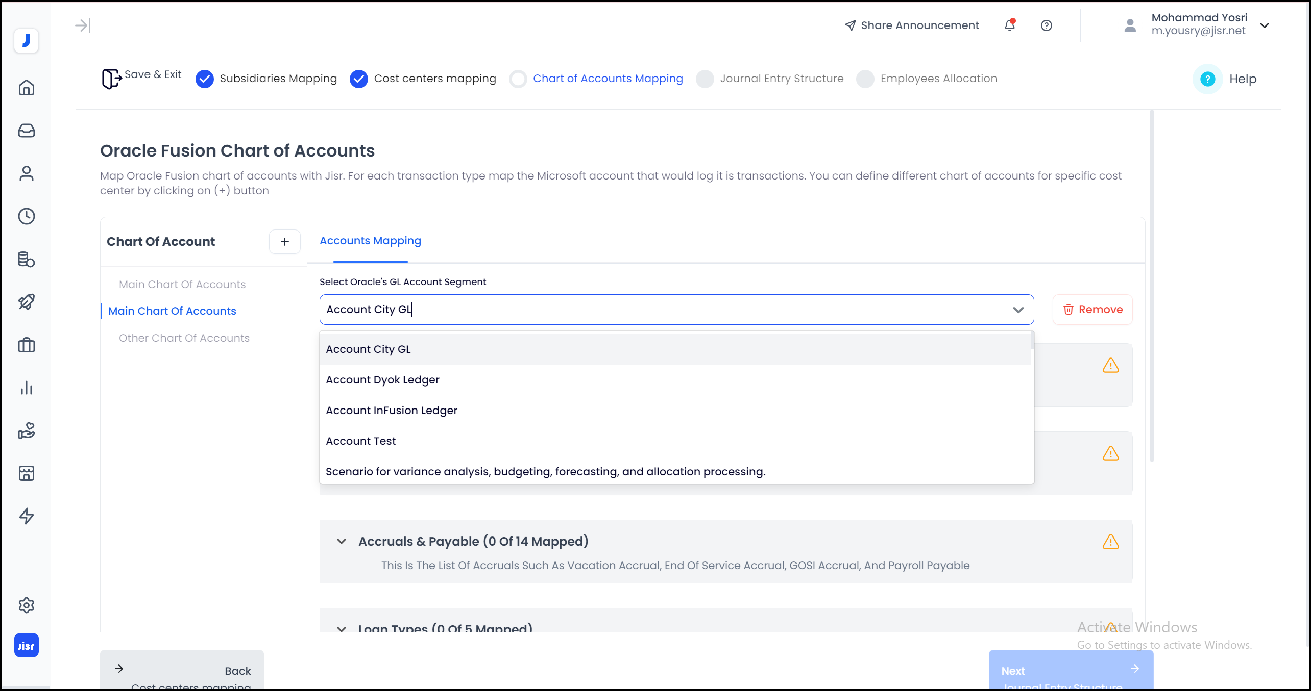 Chart of Accounts Mapping (Oracle Fusion) – Knowledge base