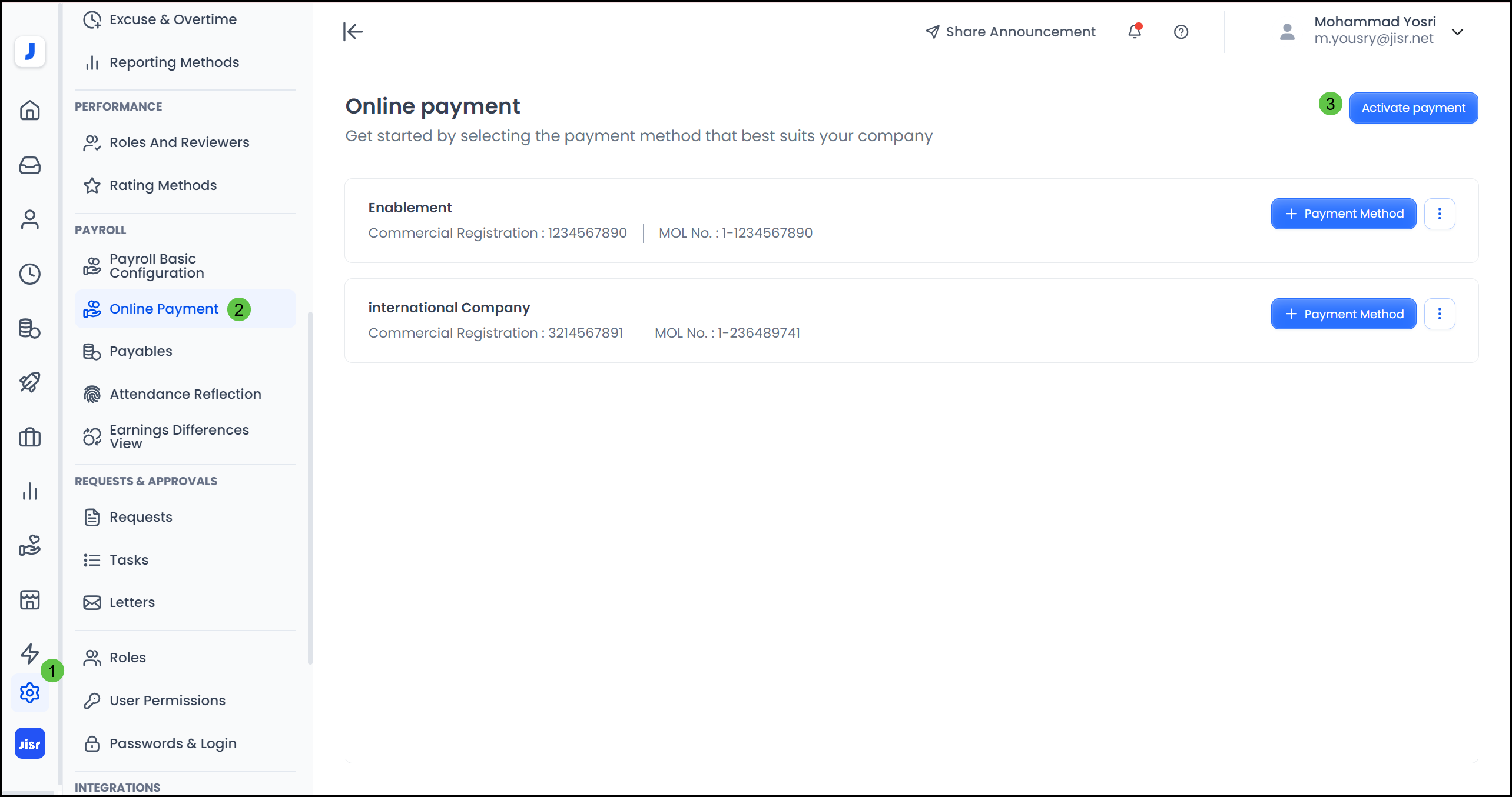 Steps to activate Jisr Direct – Knowledge base