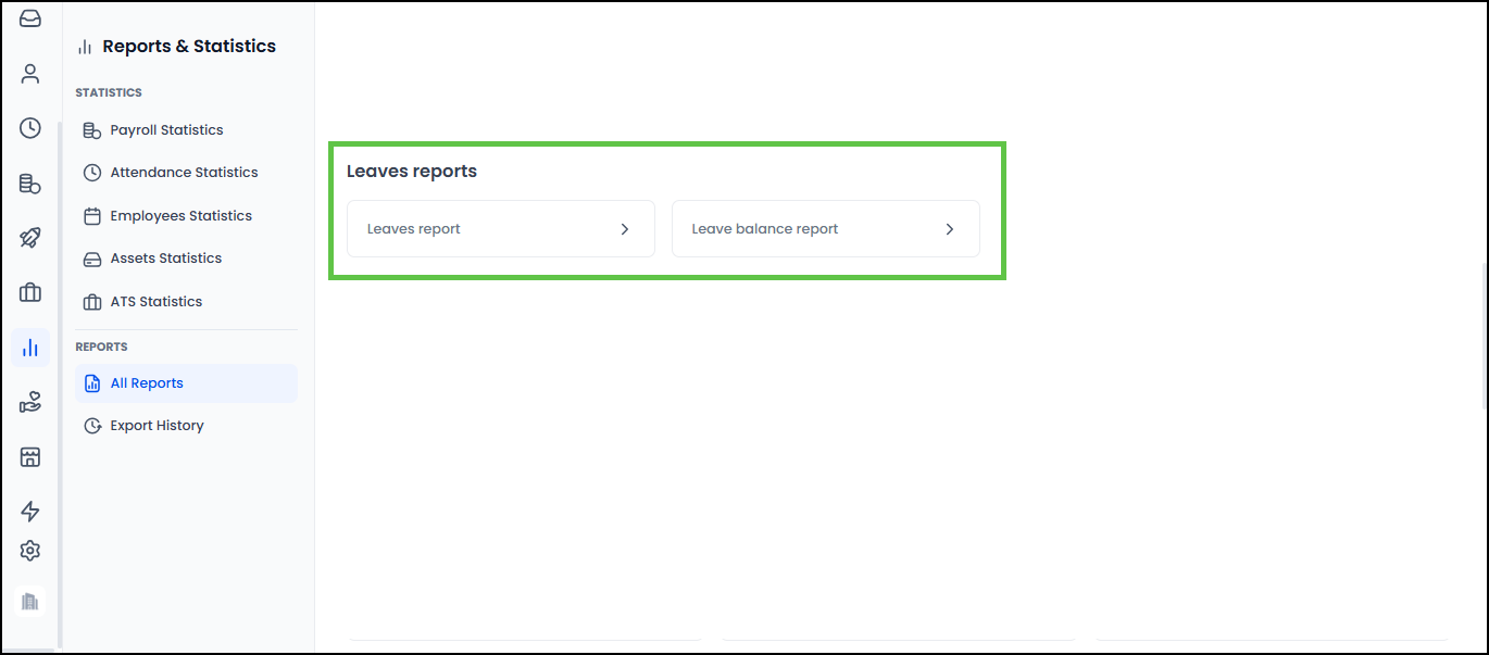 Leaves reports – Knowledge base