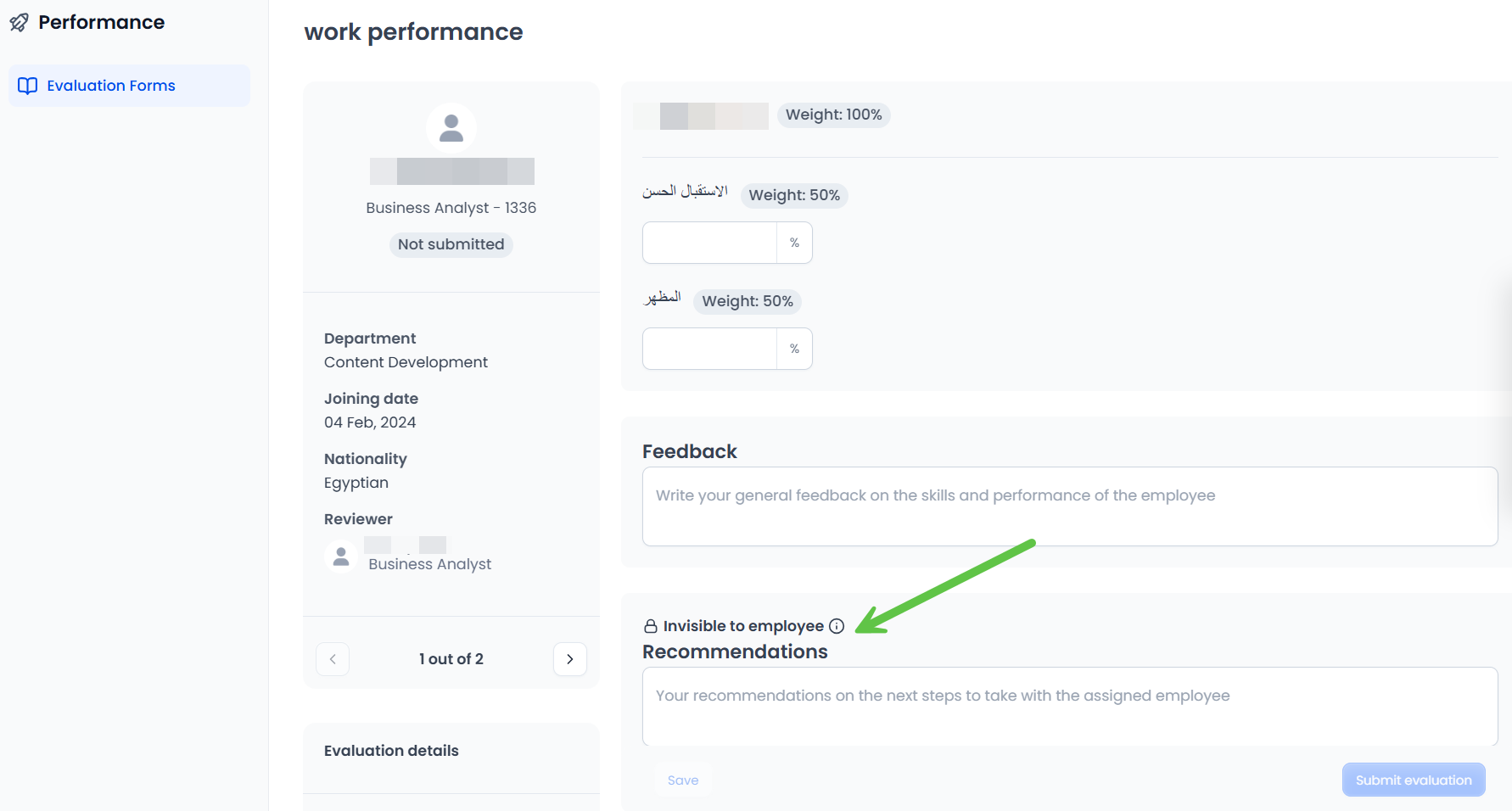 Performance: Employee Evaluation Process – Knowledge base