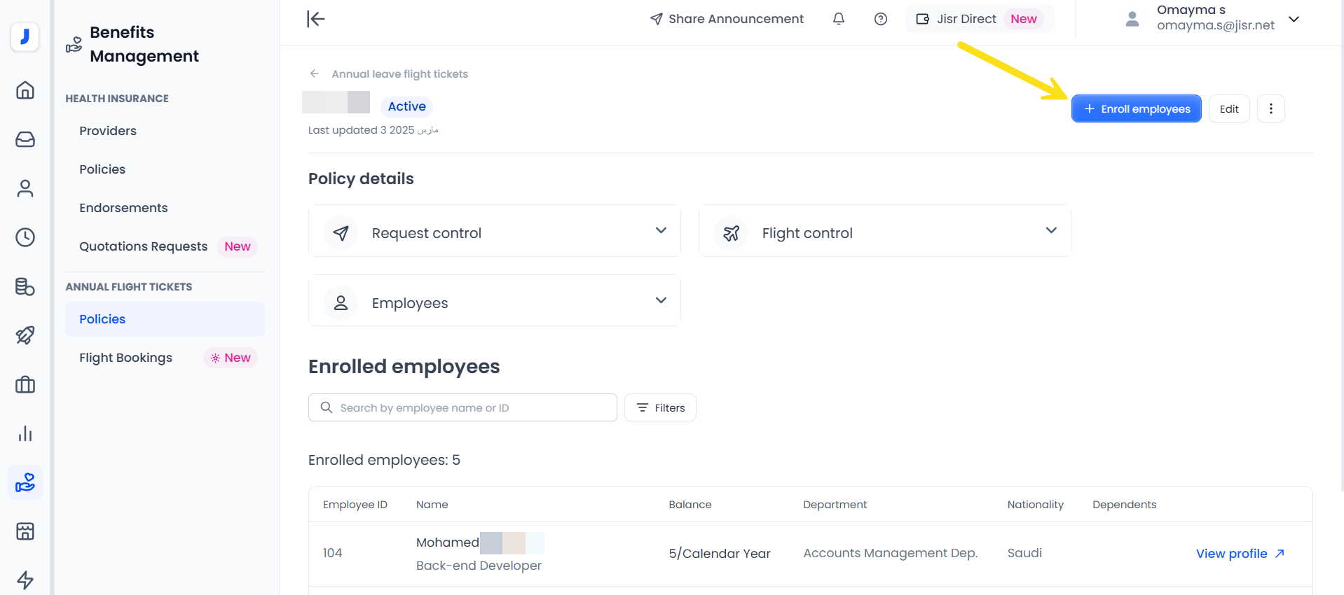 Manage and Edit Annual Flight Ticket Policies – Knowledge base