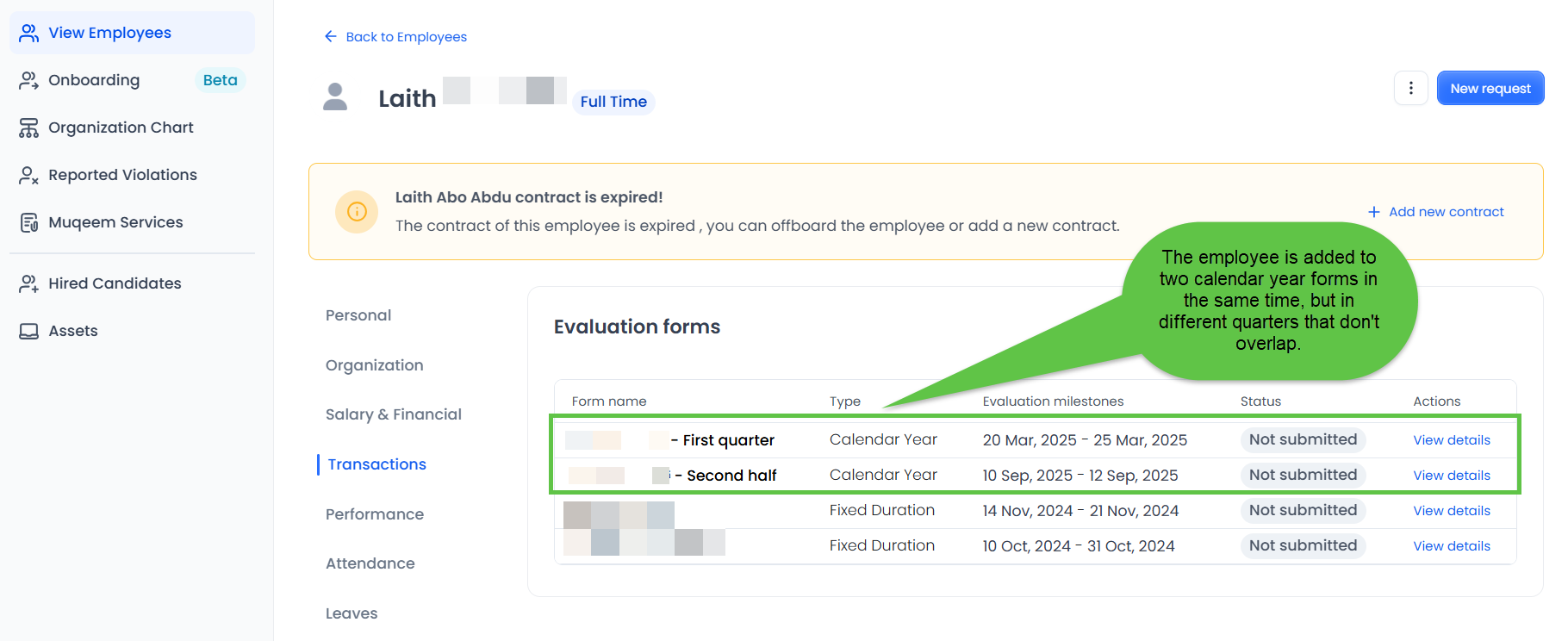 Create a Performance Evaluation form: Adding Employees and Criteria – Knowledge base