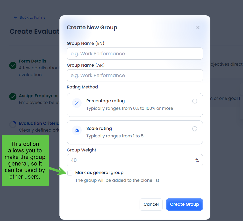 Create a Performance Evaluation form: Adding Employees and Criteria – Knowledge base