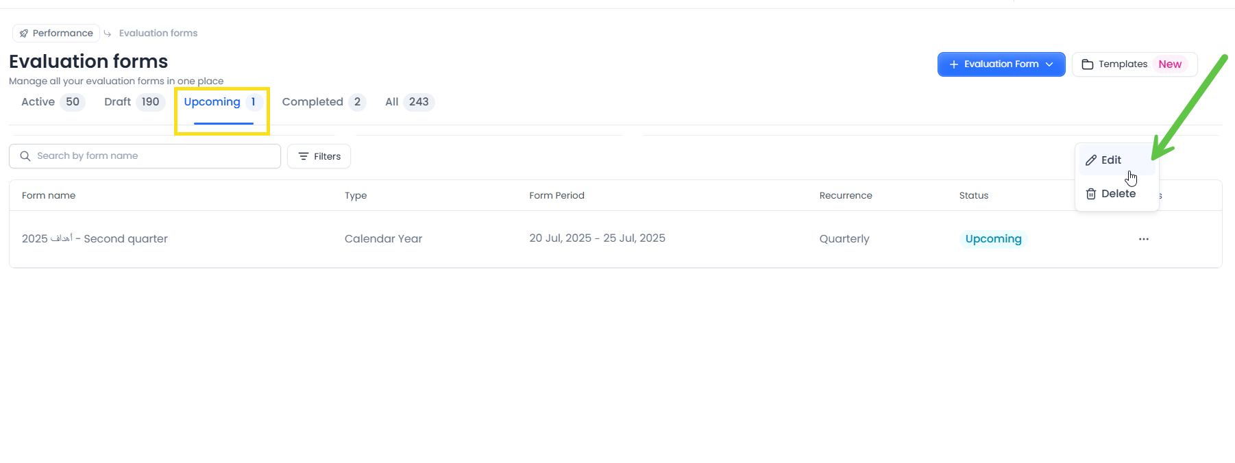 Create a Performance Evaluation form: Adding Employees and Criteria – Knowledge base