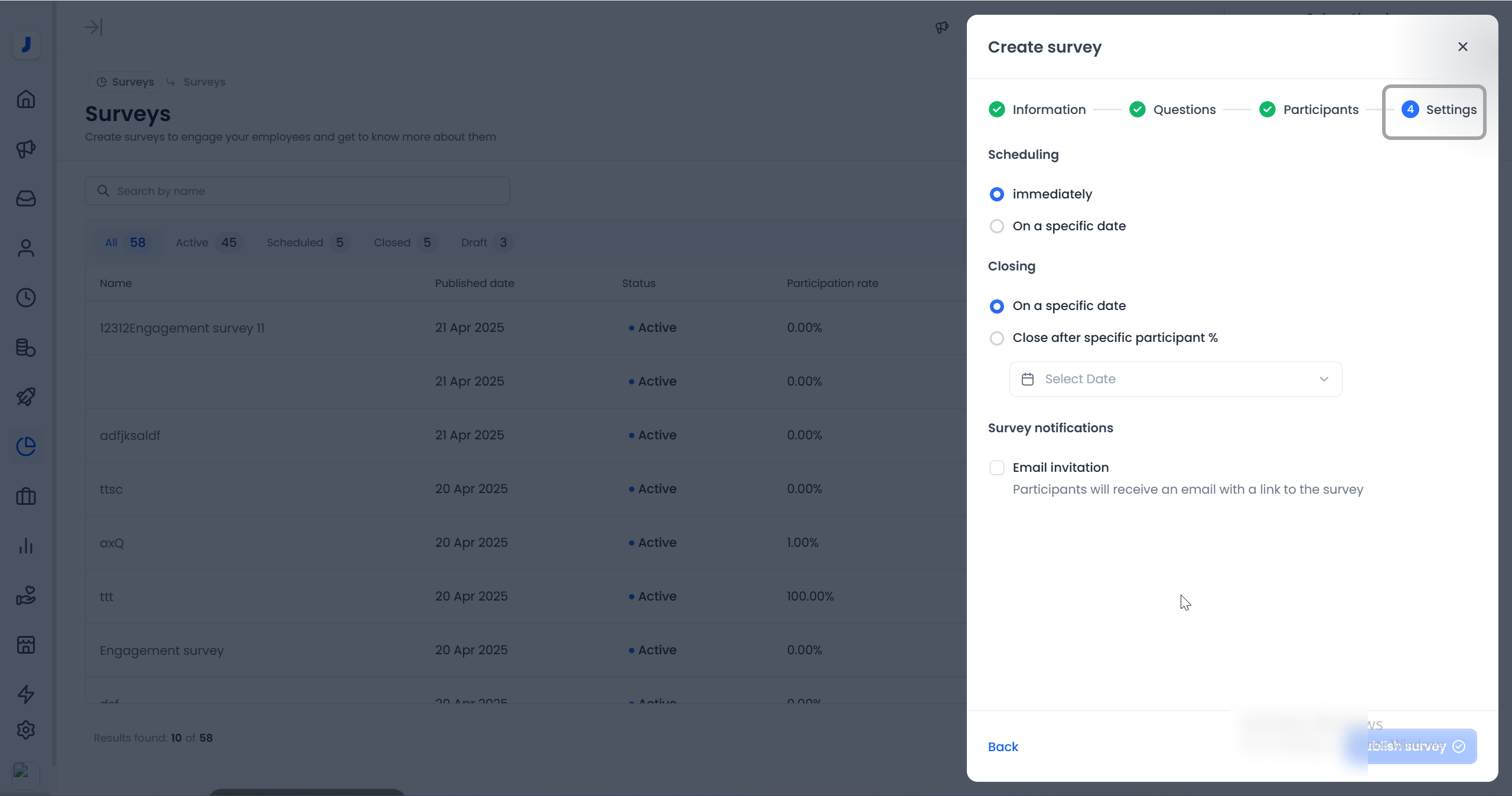 Create and Manage Surveys – Knowledge base