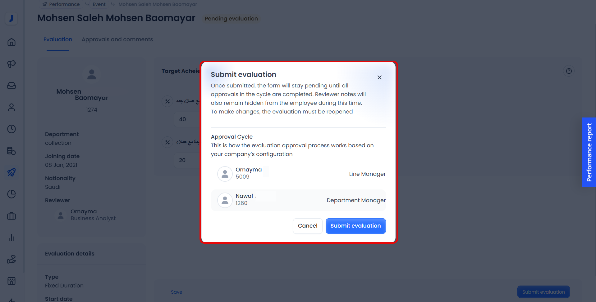 Set Up an Approval Cycle for Evaluations Before Submission – Knowledge base