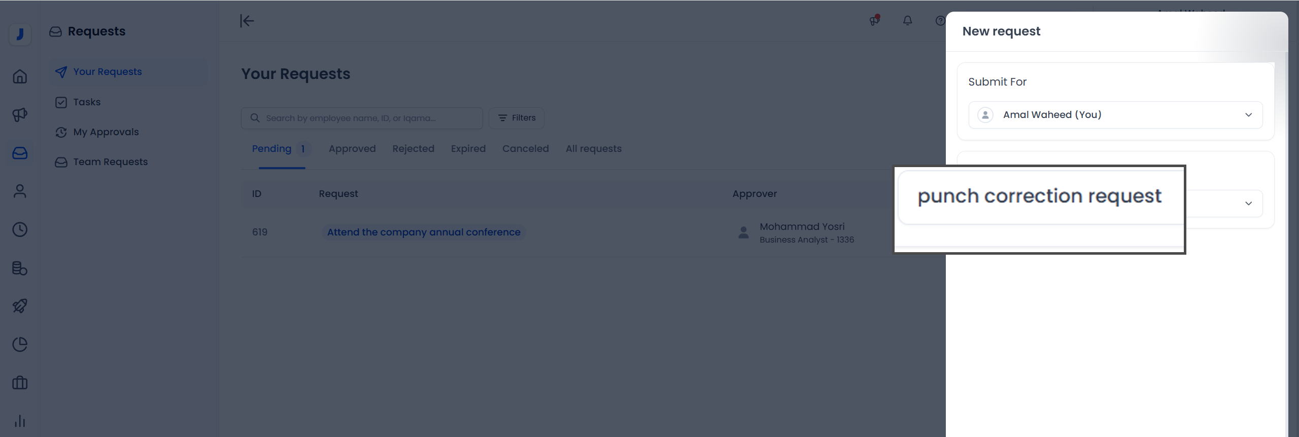 How to Submit a Punch Correction Request by the Employee – Knowledge base