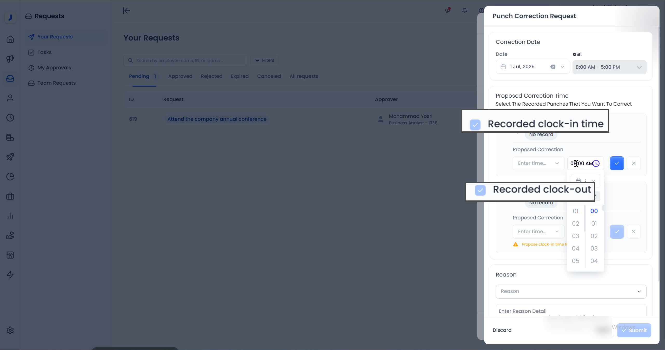 How to Submit a Punch Correction Request by the Employee – Knowledge base