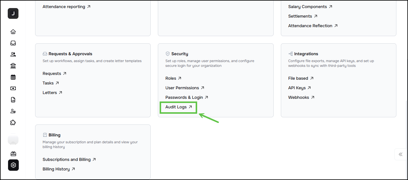 Audit logs – Knowledge base